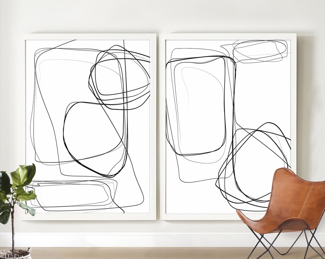 Large Minimalist Line Art Prints Size A0 Art Printable Set - Etsy