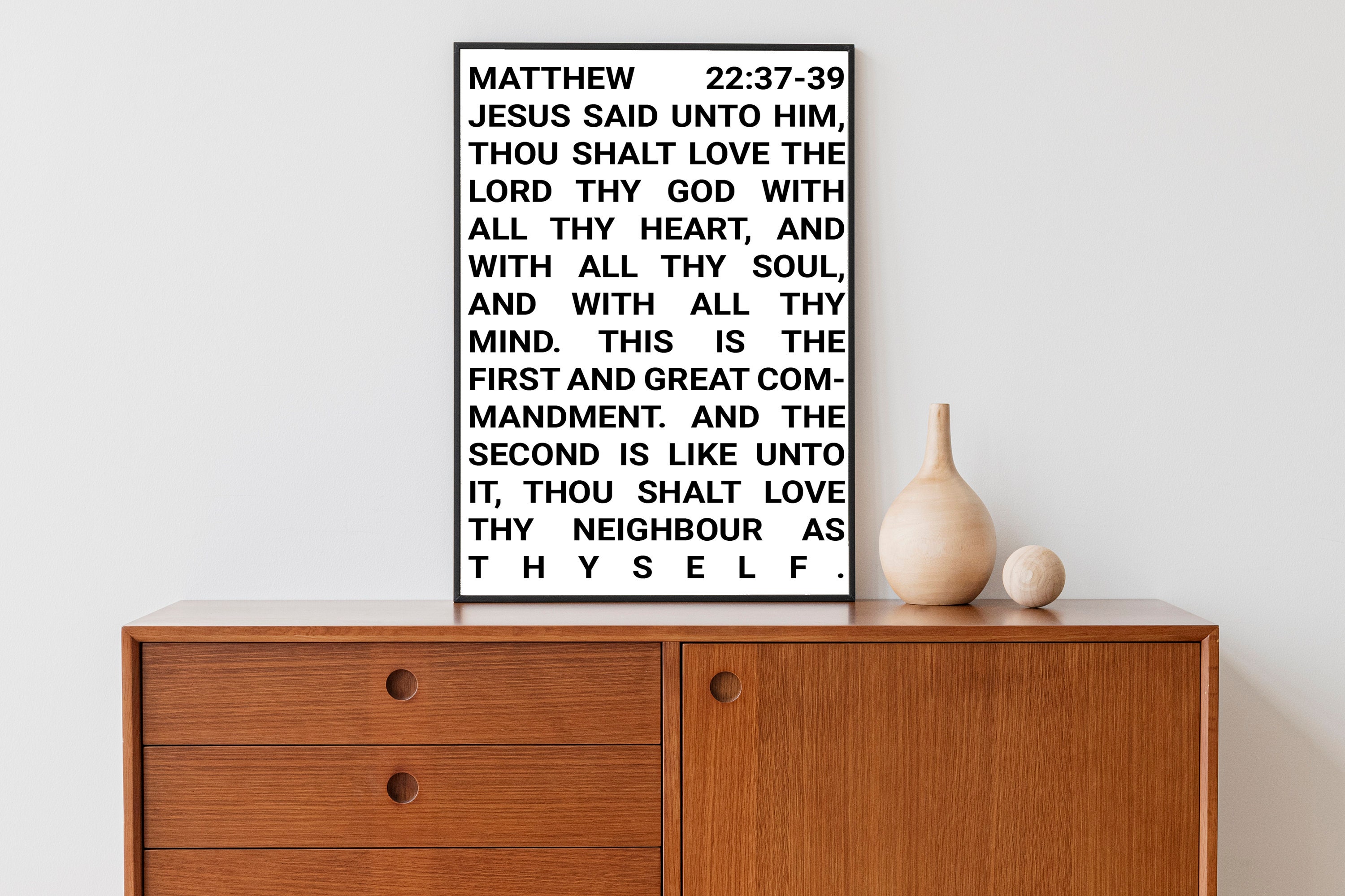 Printable Bible Verse 'matthew 22:37-39' Wall Art - 5 Different Poster ...