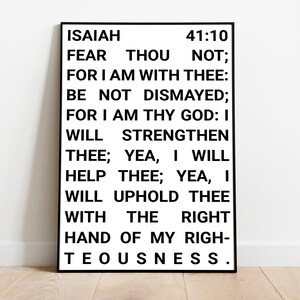 Printable Bible Verse 'isaiah 41:10' Wall Art - 5 Different Poster ...