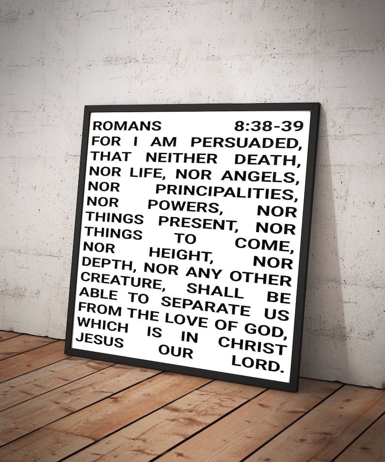 Printable Bible Verse 'romans 8:38-39' Wall Art - 5 Different Poster ...