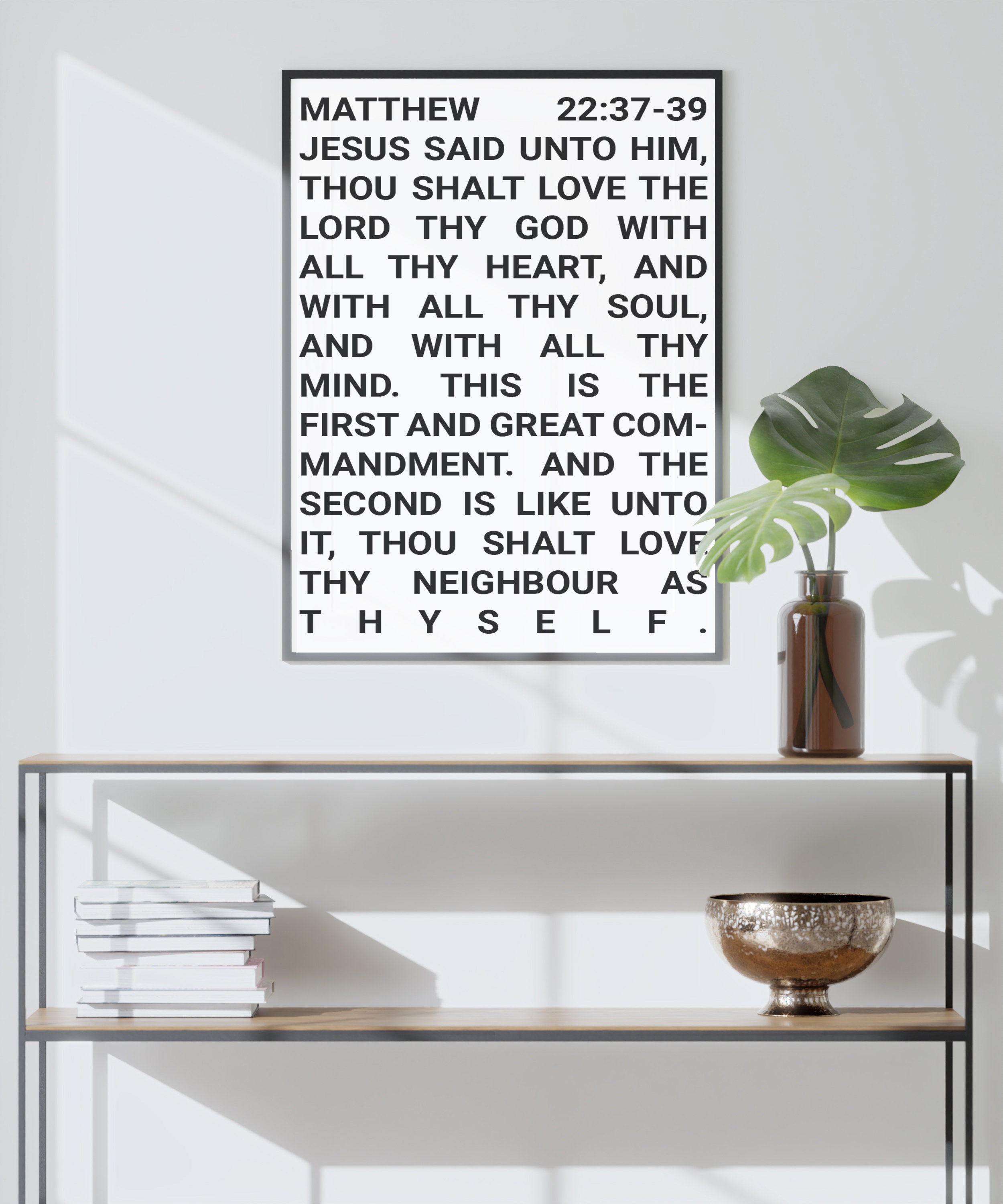 Printable Bible Verse 'matthew 22:37-39' Wall Art - 5 Different Poster ...