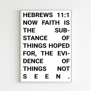 Printable Bible Verse 'hebrews 11:1' Wall Art - 5 Different Poster ...