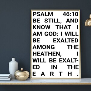Printable Bible Verse 'psalm 46:10' Wall Art - 5 Different Poster Sizes ...
