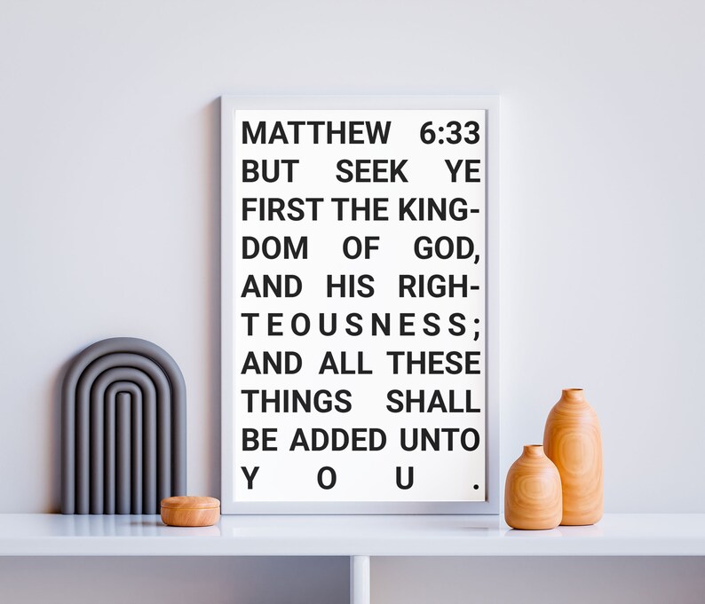 Printable Bible Verse 'matthew 6:33' Wall Art - 5 Different Poster ...