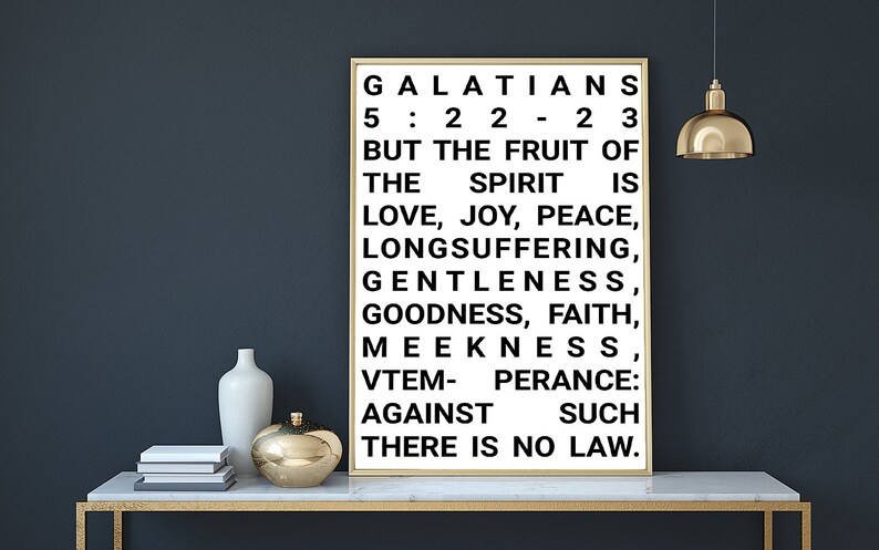 Printable Bible Verse 'galatians 5:22-23' Wall Art - 5 Different Poster ...