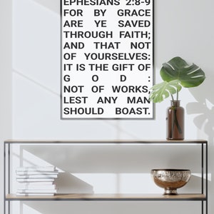 Printable Bible Verse 'ephesians 2:8-9' Wall Art - 5 Different Poster ...