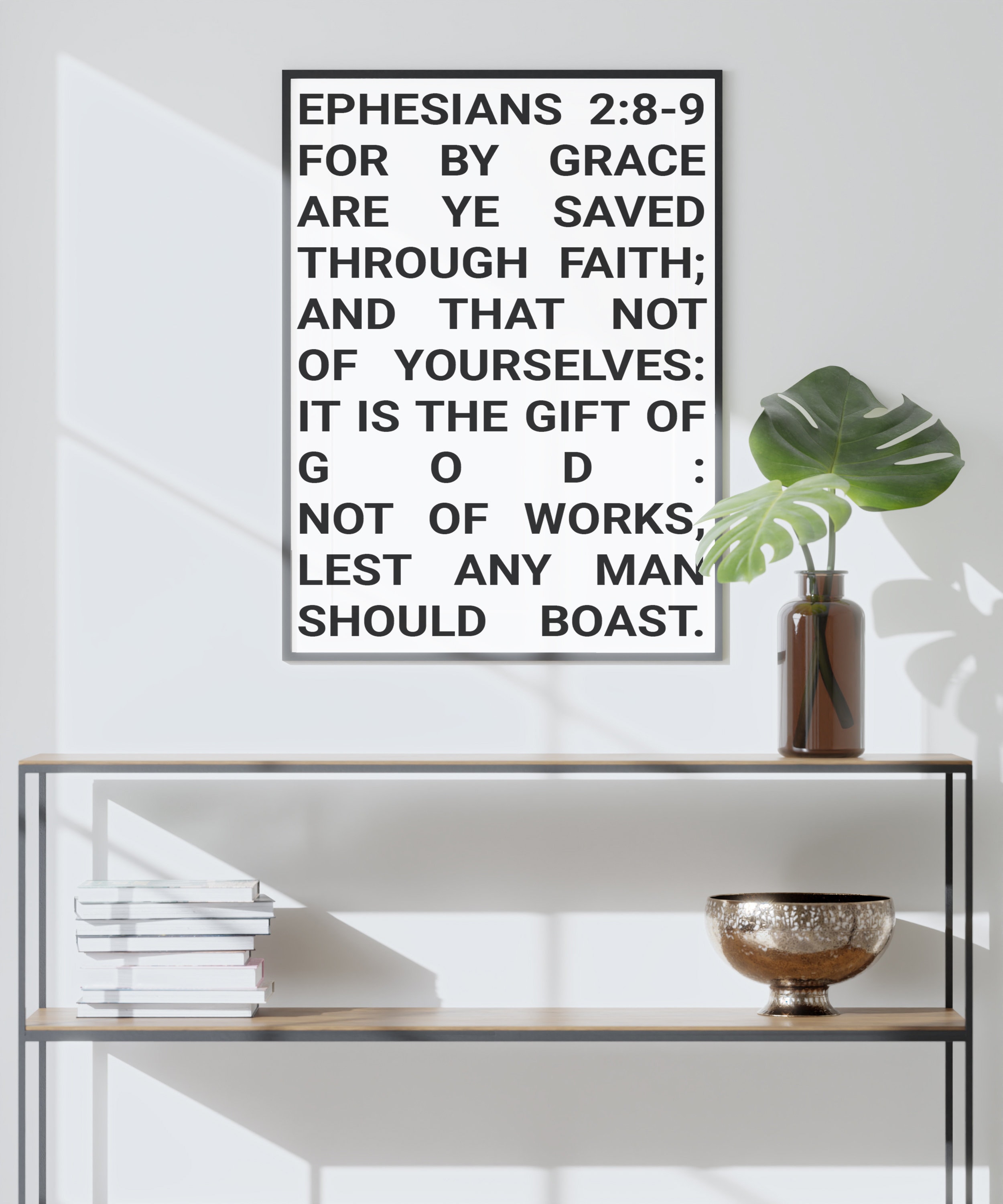 Printable Bible Verse 'ephesians 2:8-9' Wall Art - 5 Different Poster ...
