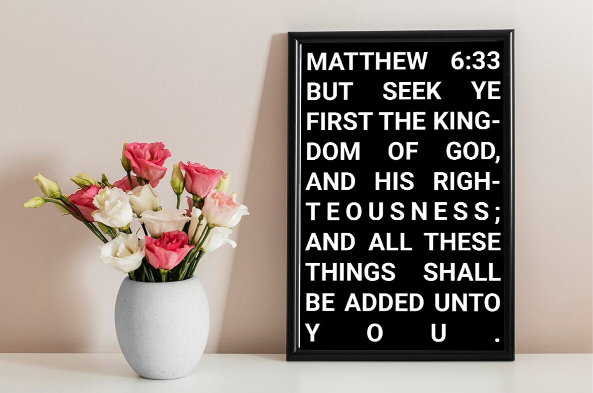 Printable Bible Verse 'matthew 6:33' Wall Art - 5 Different Poster ...