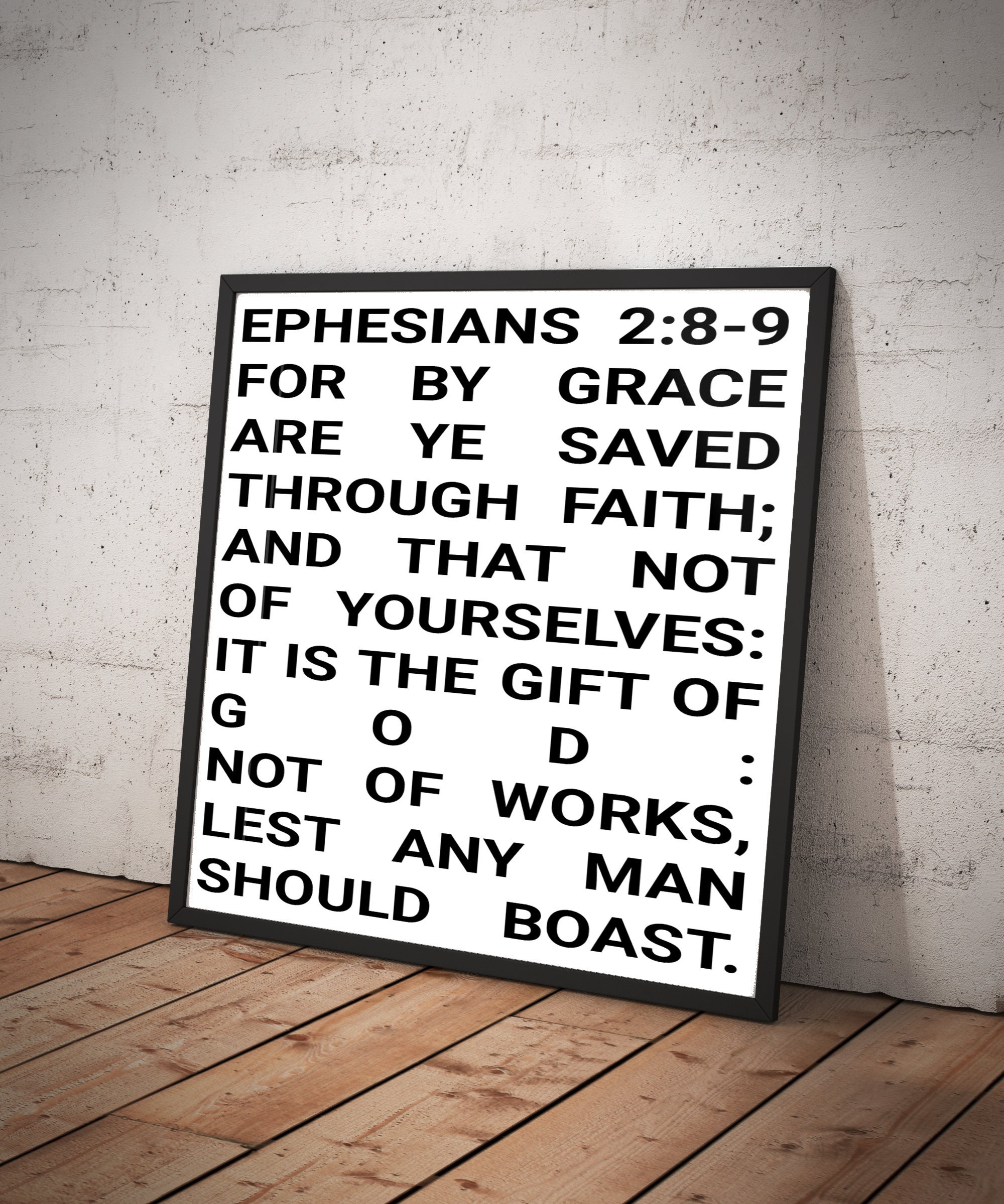 Printable Bible Verse 'ephesians 2:8-9' Wall Art - 5 Different Poster ...