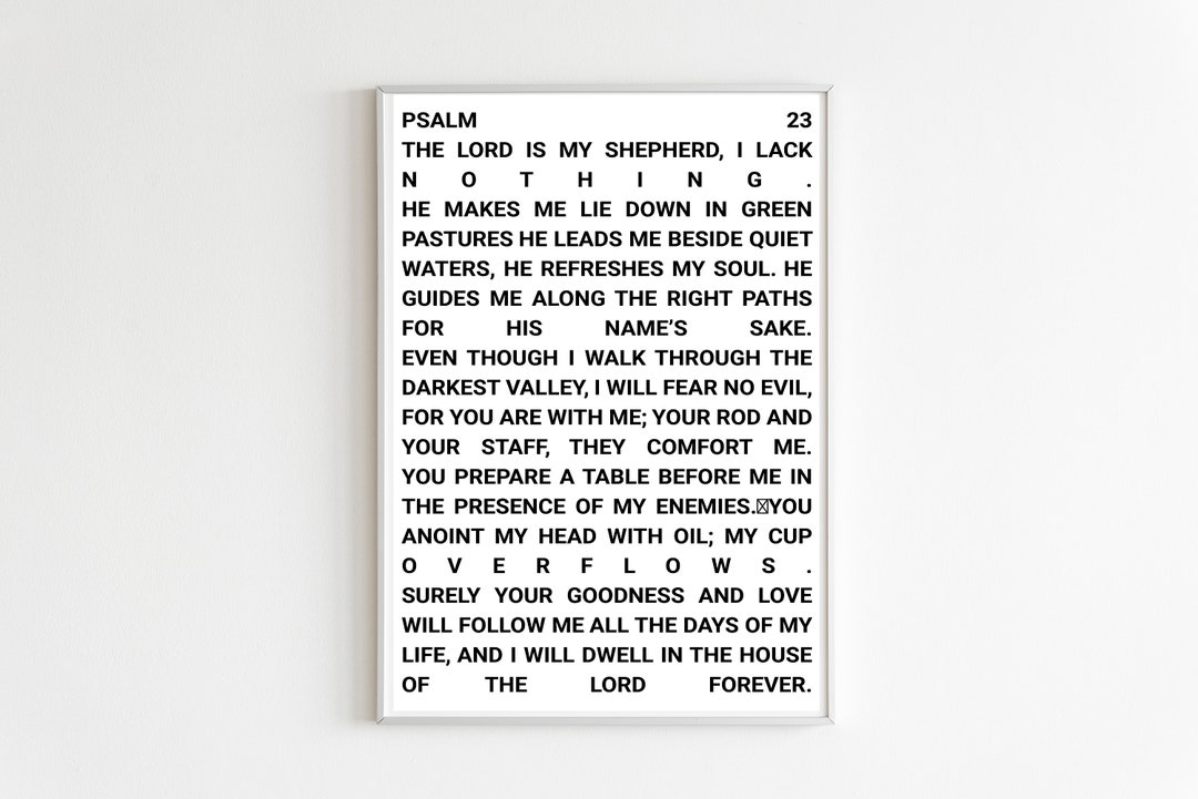 Printable Bible Verse 'psalm 23' Wall Art - 5 Different Poster Sizes ...