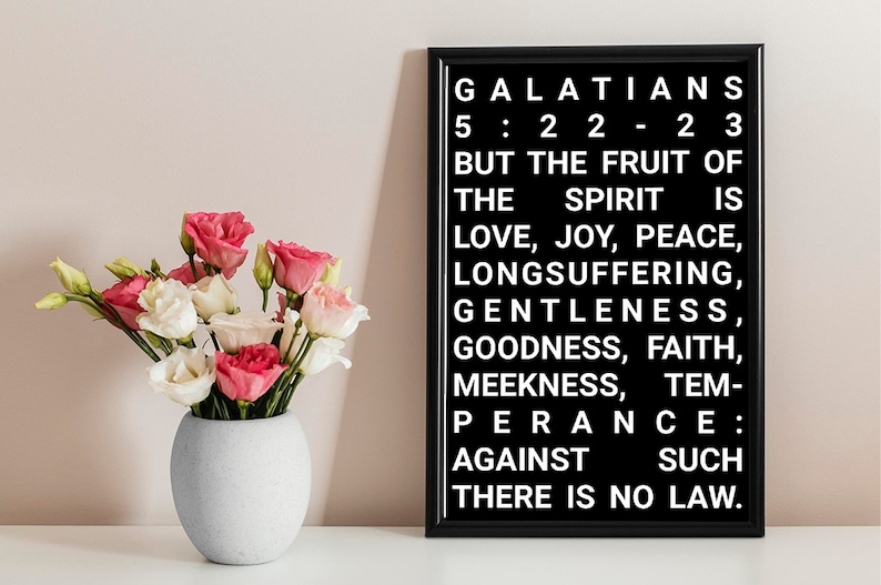 Printable Bible Verse 'galatians 5:22-23' Wall Art - 5 Different Poster ...