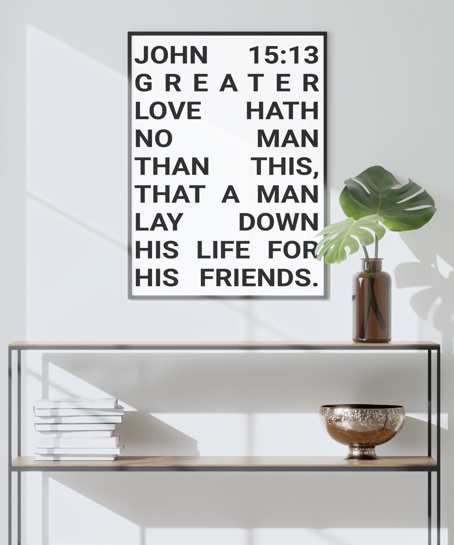 Printable Bible Verse 'john 15:13' Wall Art - 5 Different Poster Sizes ...