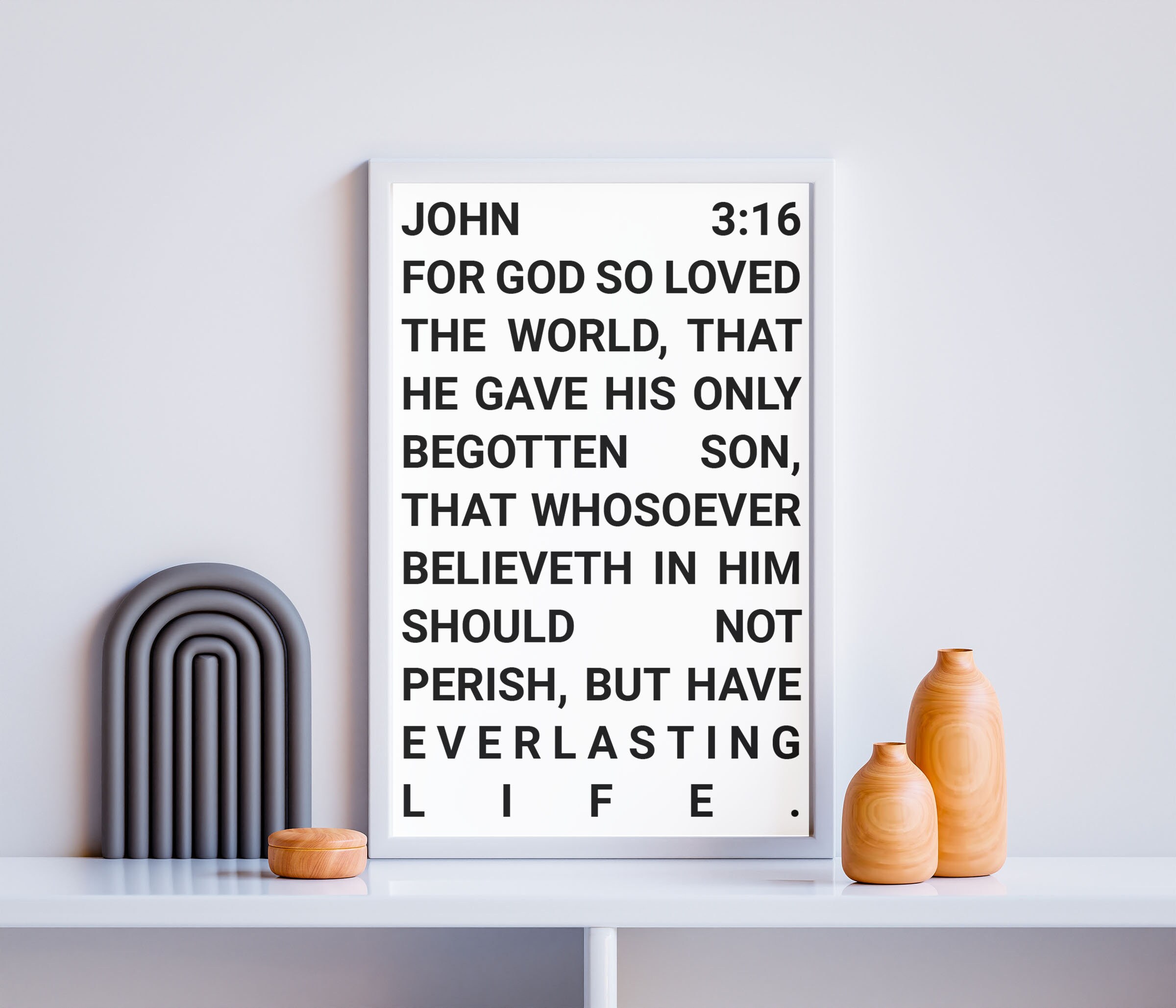 Printable Bible Verse 'john 3:16' Wall Art 5 - Etsy