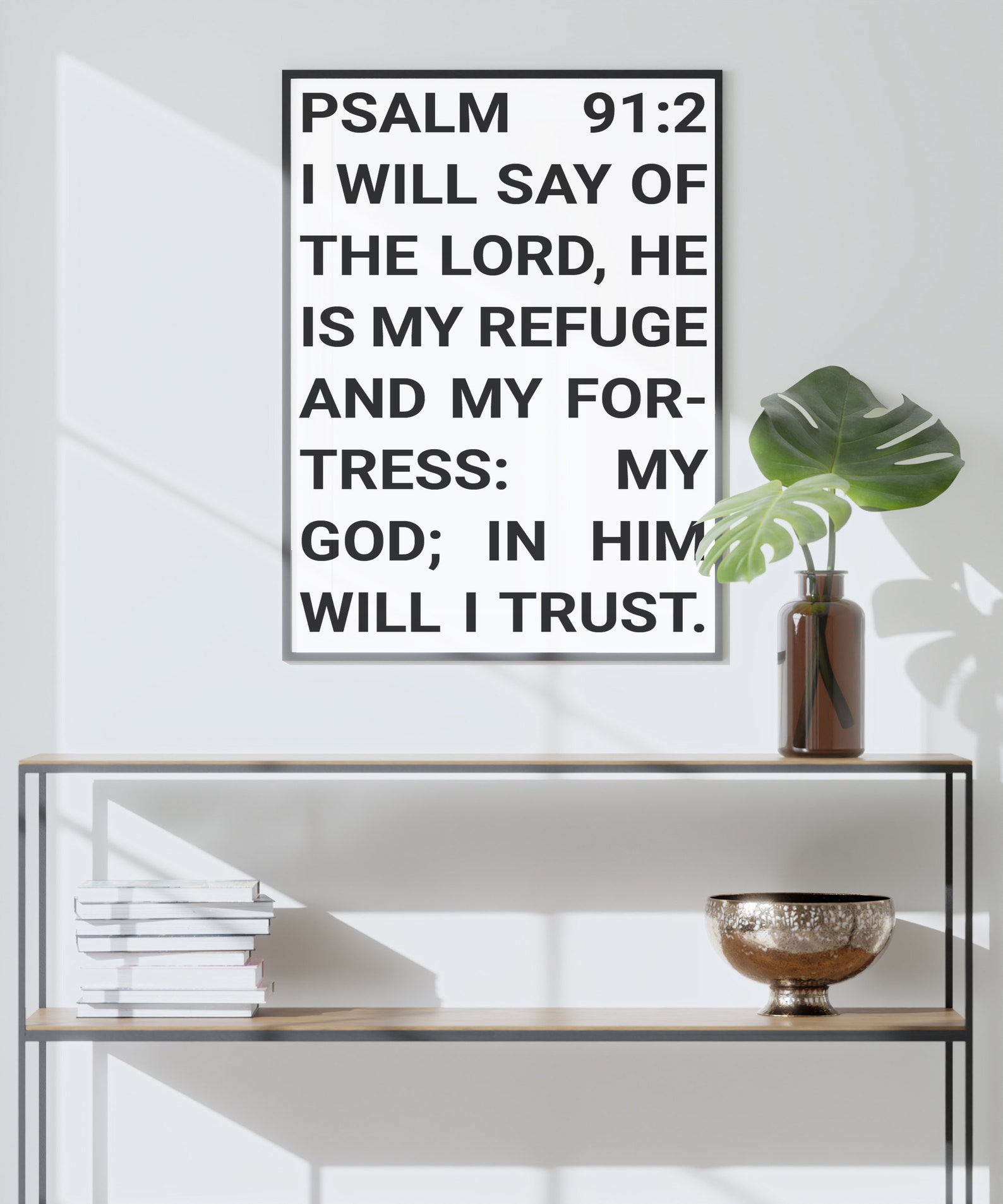 Printable Bible Verse 'psalm 91:2' Wall Art - 5 Different Poster Sizes ...