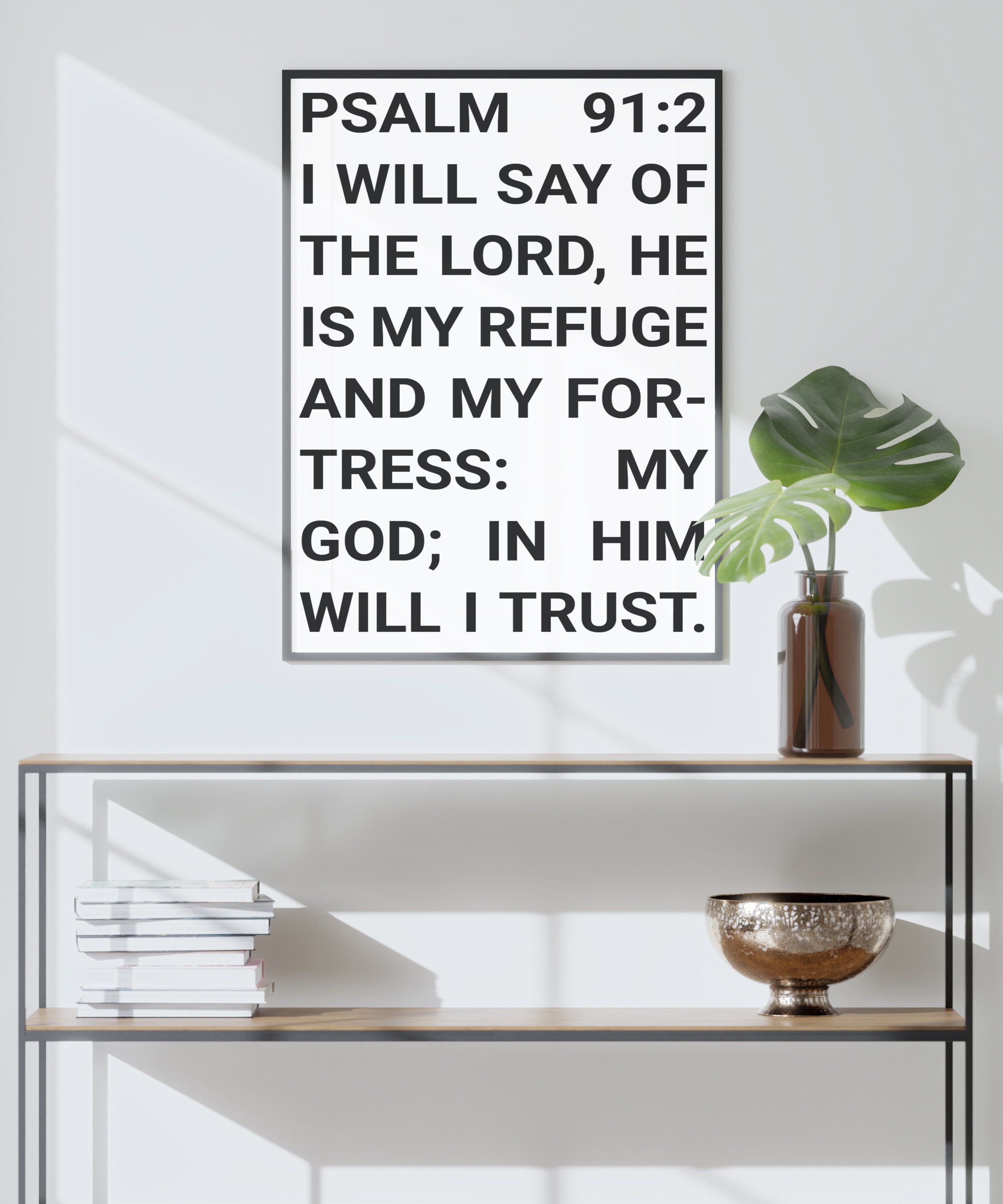 Printable Bible Verse 'psalm 91:2' Wall Art - 5 Different Poster Sizes ...