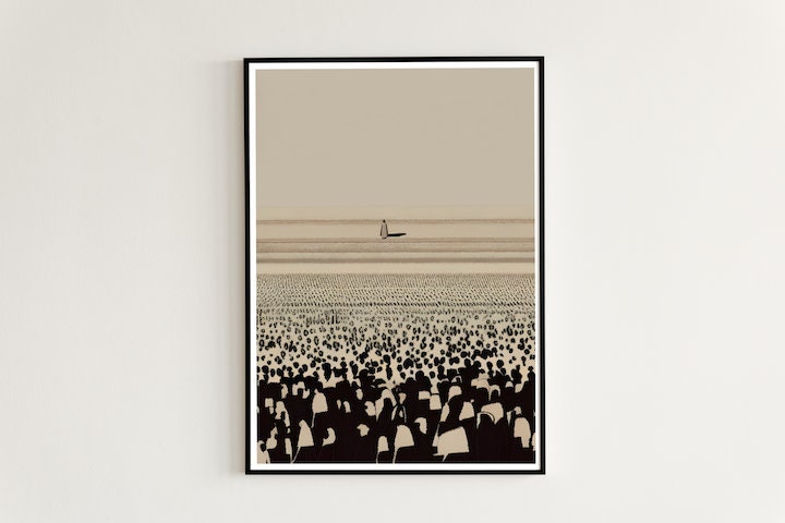 Bible Story Wall Art, Jesus Feeding the 5000, Printable Minimalist ...