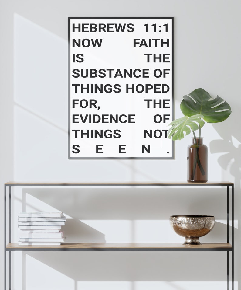 Printable Bible Verse 'hebrews 11:1' Wall Art - 5 Different Poster ...