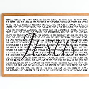 80 Names of Jesus From the Bible | Printable Wall Art | 6 Sizes for ...