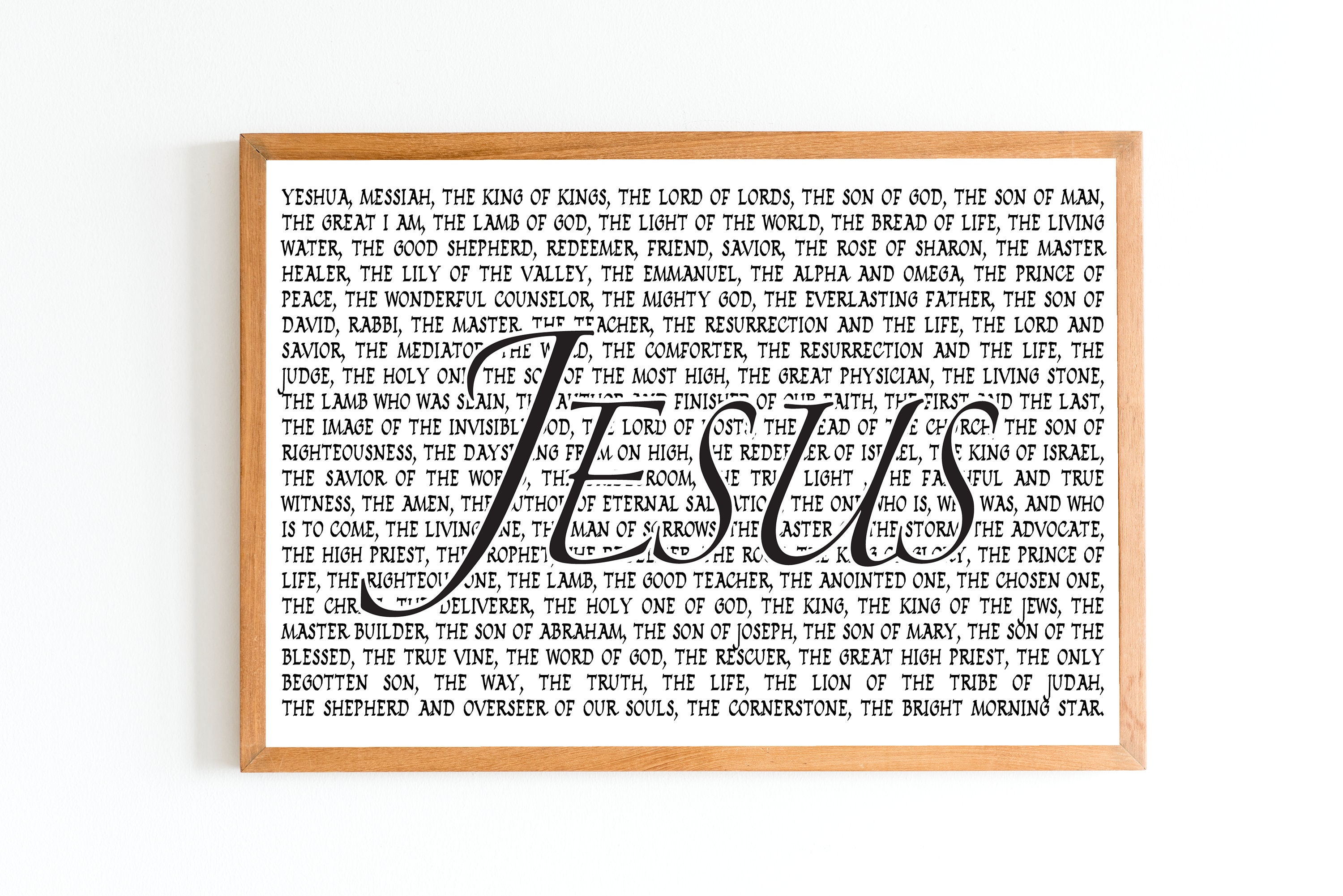 80 Names of Jesus From the Bible | Printable Wall Art | 6 Sizes for ...