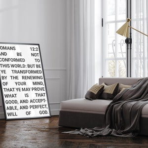 Printable Bible Verse 'romans 12:2' Wall Art - 5 Different Poster Sizes ...
