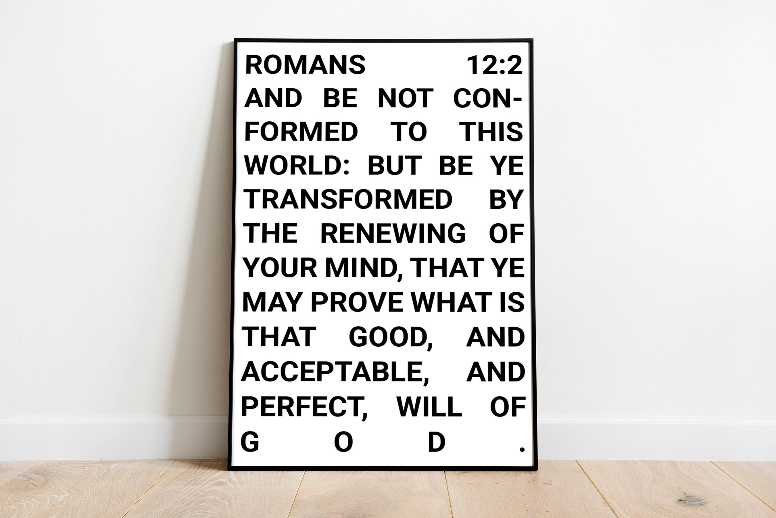 Printable Bible Verse 'romans 12:2' Wall Art - 5 Different Poster Sizes ...