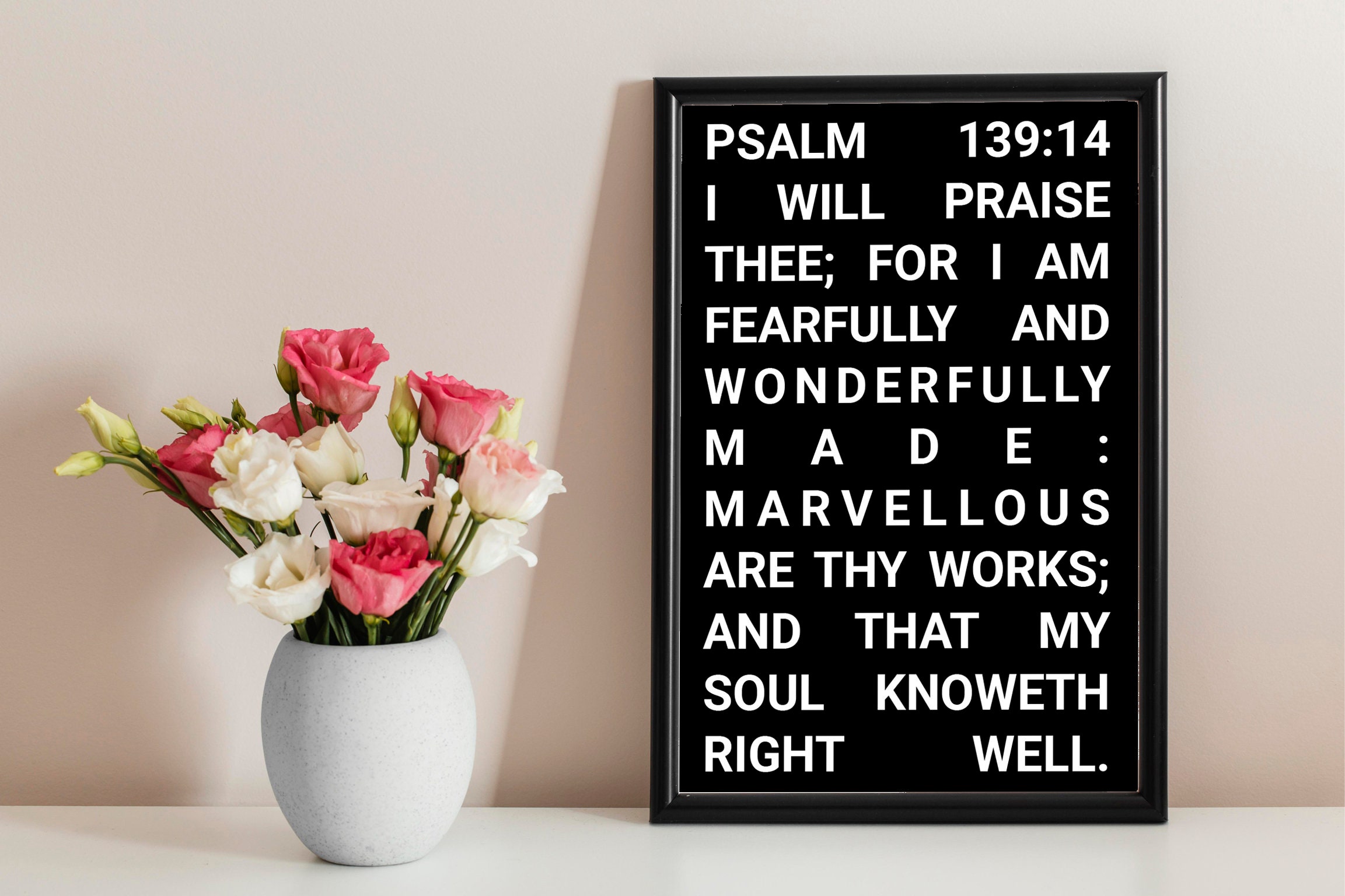 Printable Bible Verse 'psalm 139:14' Wall Art 5 Different Poster Sizes ...