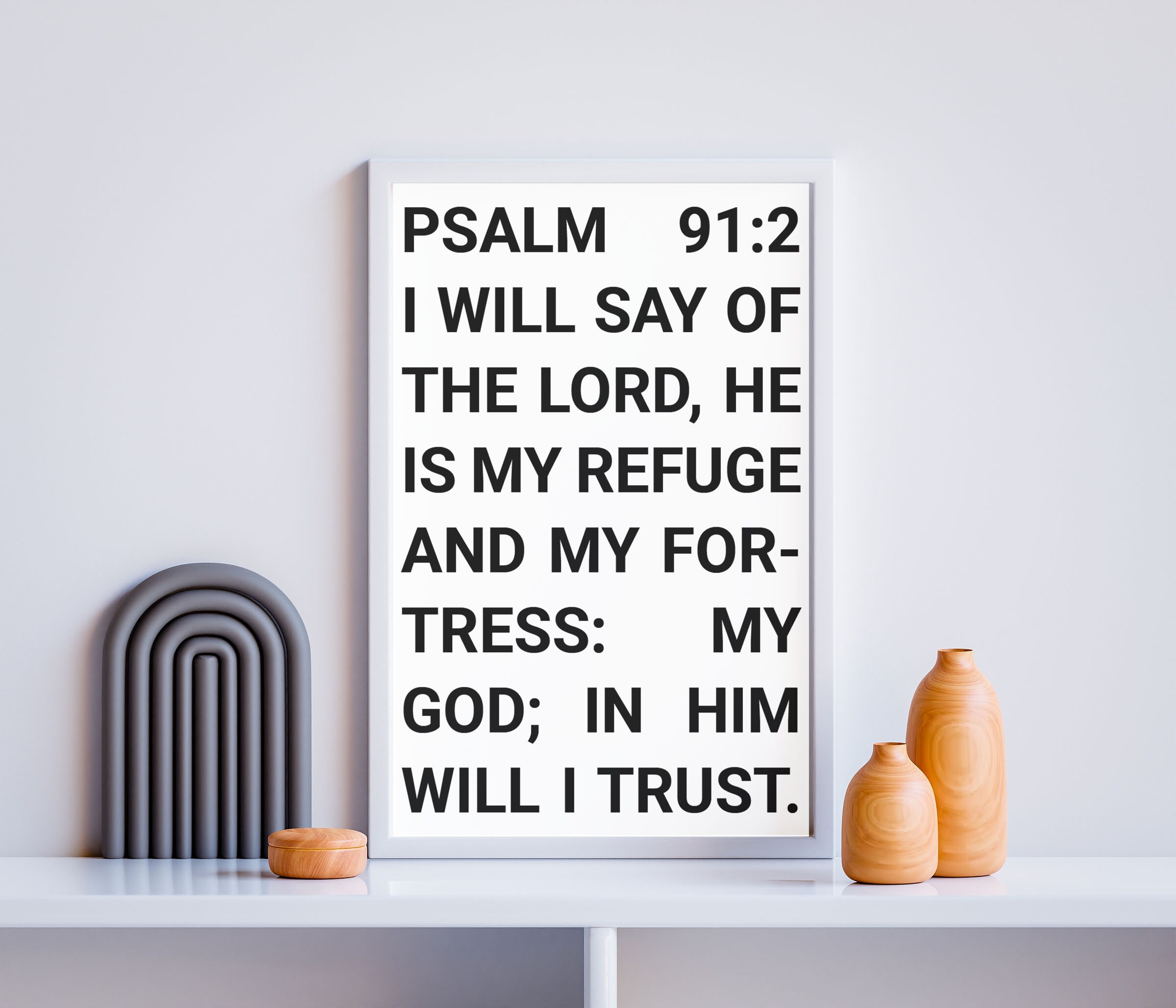 Printable Bible Verse 'psalm 91:2' Wall Art 5 Different Poster Sizes ...
