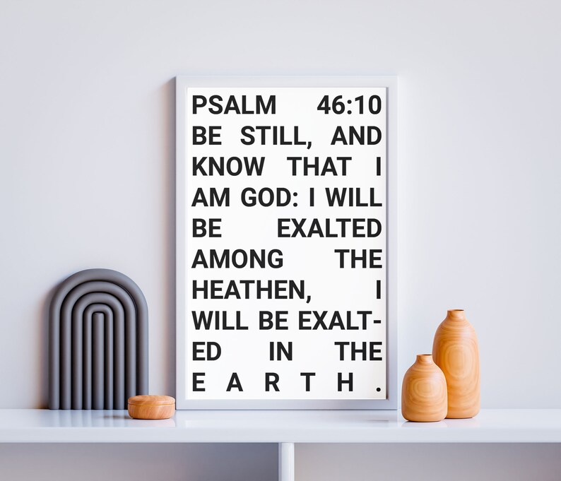 Printable Bible Verse 'psalm 46:10' Wall Art - 5 Different Poster Sizes ...