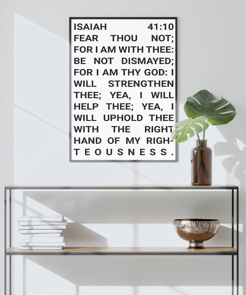 Printable Bible Verse 'isaiah 41:10' Wall Art - 5 Different Poster ...