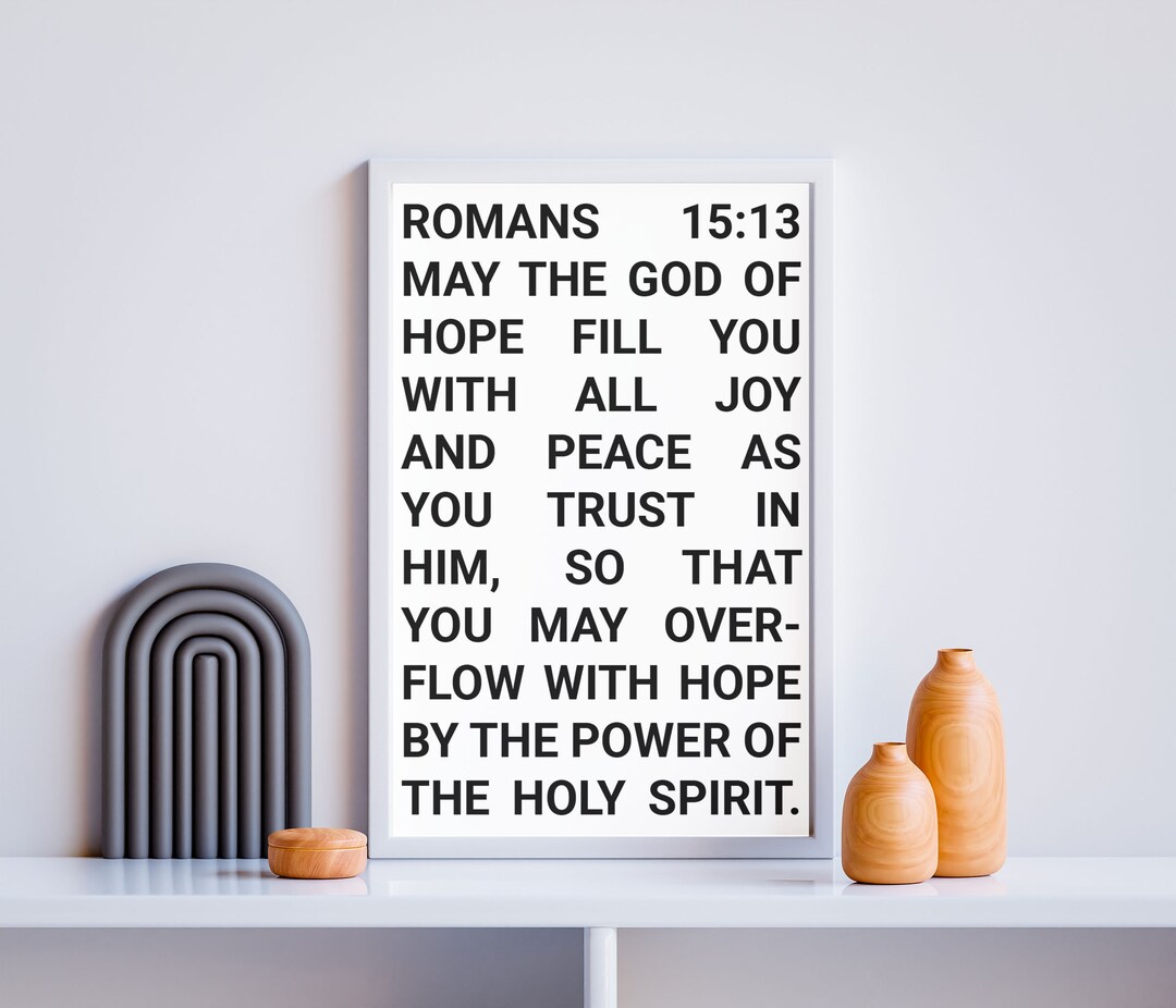 Printable Bible Verse 'romans 15-13' Wall Art - 5 Different Poster ...