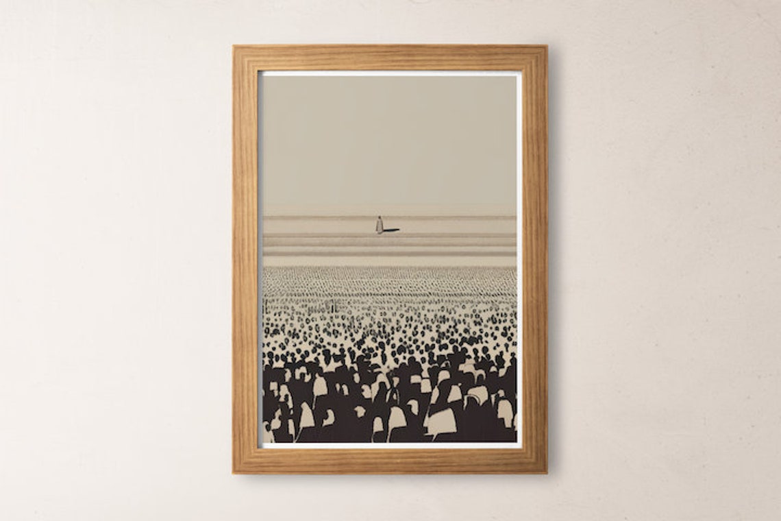 Bible Story Wall Art, Jesus Feeding the 5000, Printable Minimalist ...