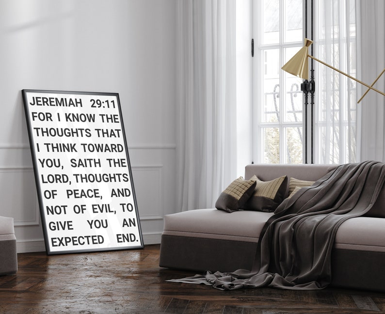 Printable Bible Verse 'jeremiah 29:11' Wall Art 5 Different Poster ...