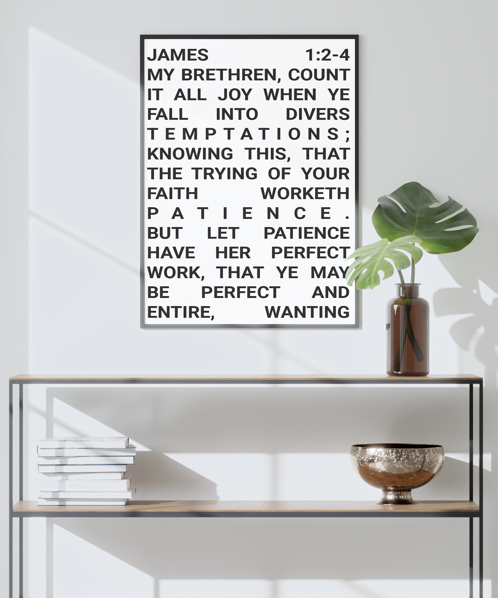Printable Bible Verse 'james 1:2-4' Wall Art - 5 Different Poster Sizes ...