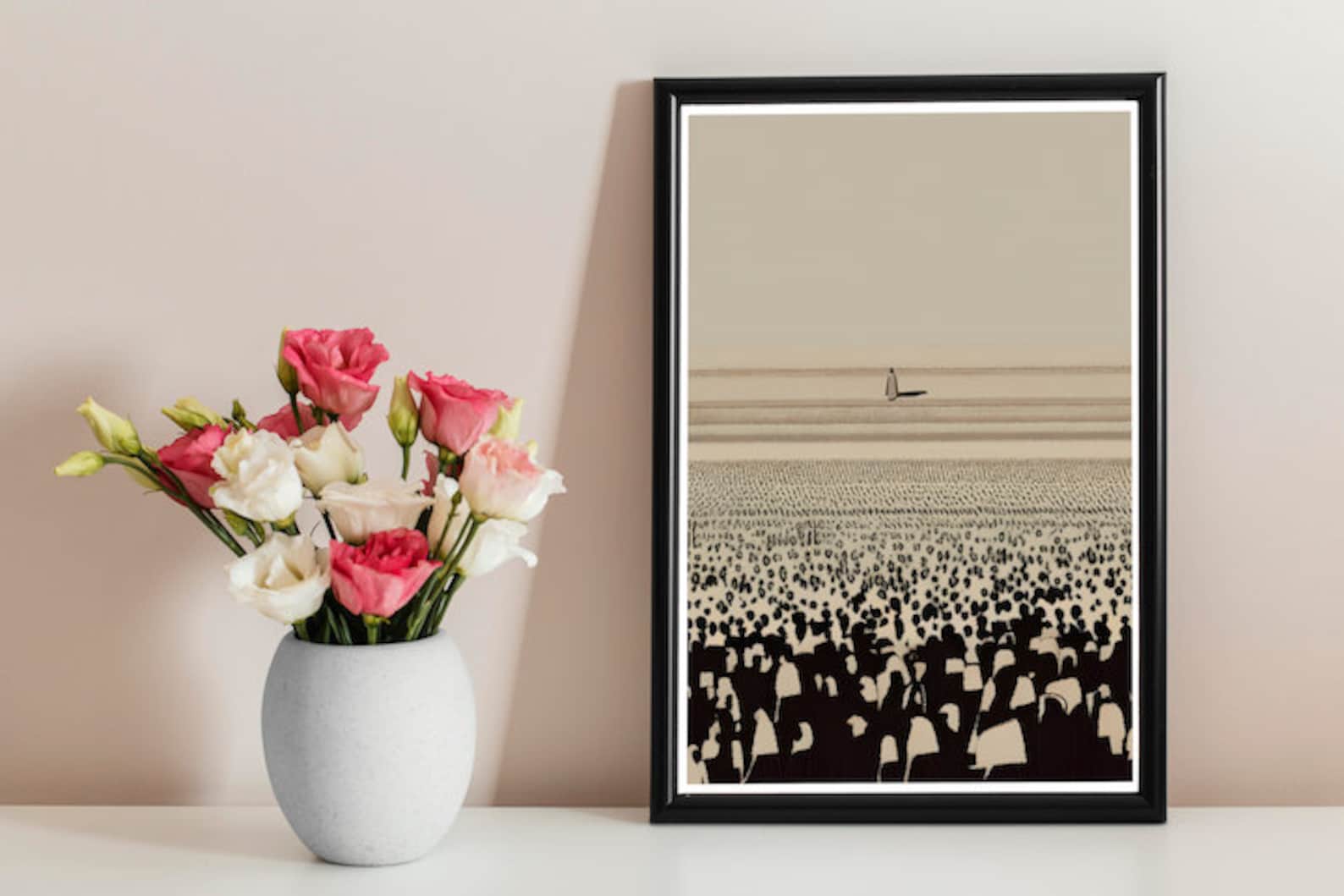 Bible Story Wall Art, Jesus Feeding the 5000, Printable Minimalist ...