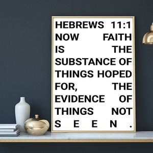 Printable Bible Verse 'hebrews 11:1' Wall Art - 5 Different Poster ...