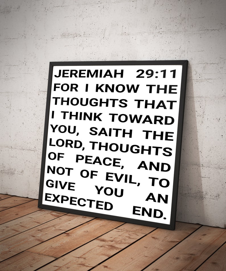 Printable Bible Verse 'jeremiah 29:11' Wall Art - 5 Different Poster ...