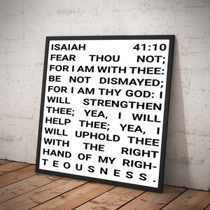 Printable Bible Verse 'isaiah 41:10' Wall Art - 5 Different Poster ...