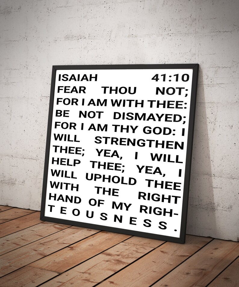 Printable Bible Verse 'isaiah 41:10' Wall Art - 5 Different Poster ...