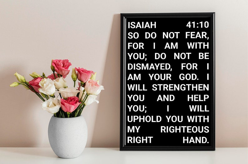 Printable Bible Verse 'isaiah 41:10' Wall Art - 5 Different Poster ...