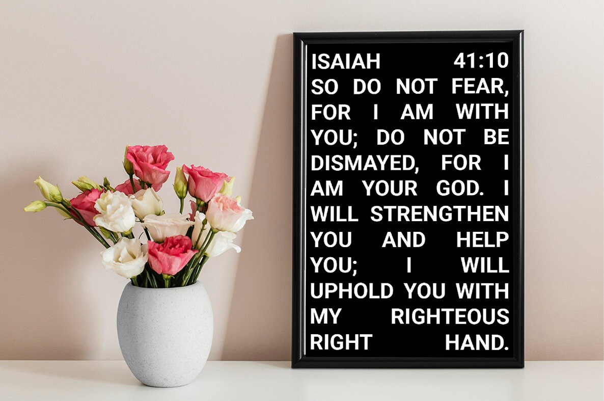 Printable Bible Verse 'isaiah 41:10' Wall Art - 5 Different Poster ...