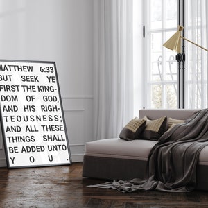 Printable Bible Verse 'matthew 6:33' Wall Art - 5 Different Poster ...