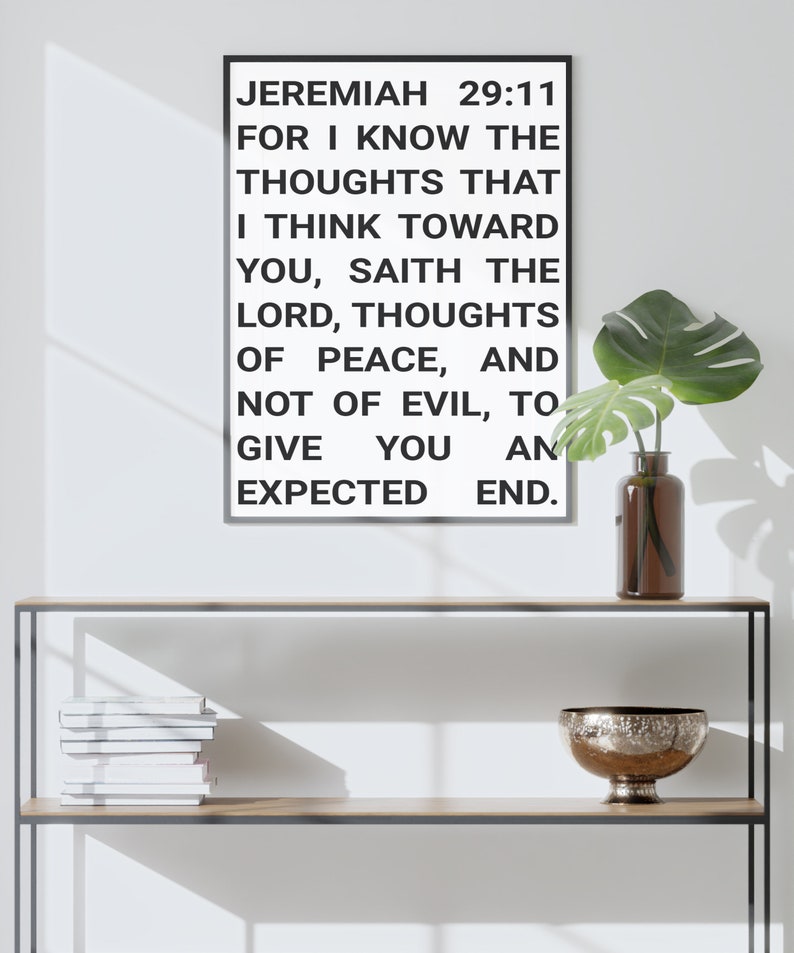 Printable Bible Verse 'jeremiah 29:11' Wall Art - 5 Different Poster ...
