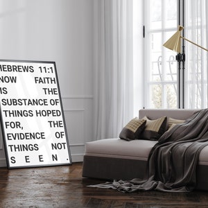 Printable Bible Verse 'hebrews 11:1' Wall Art - 5 Different Poster ...