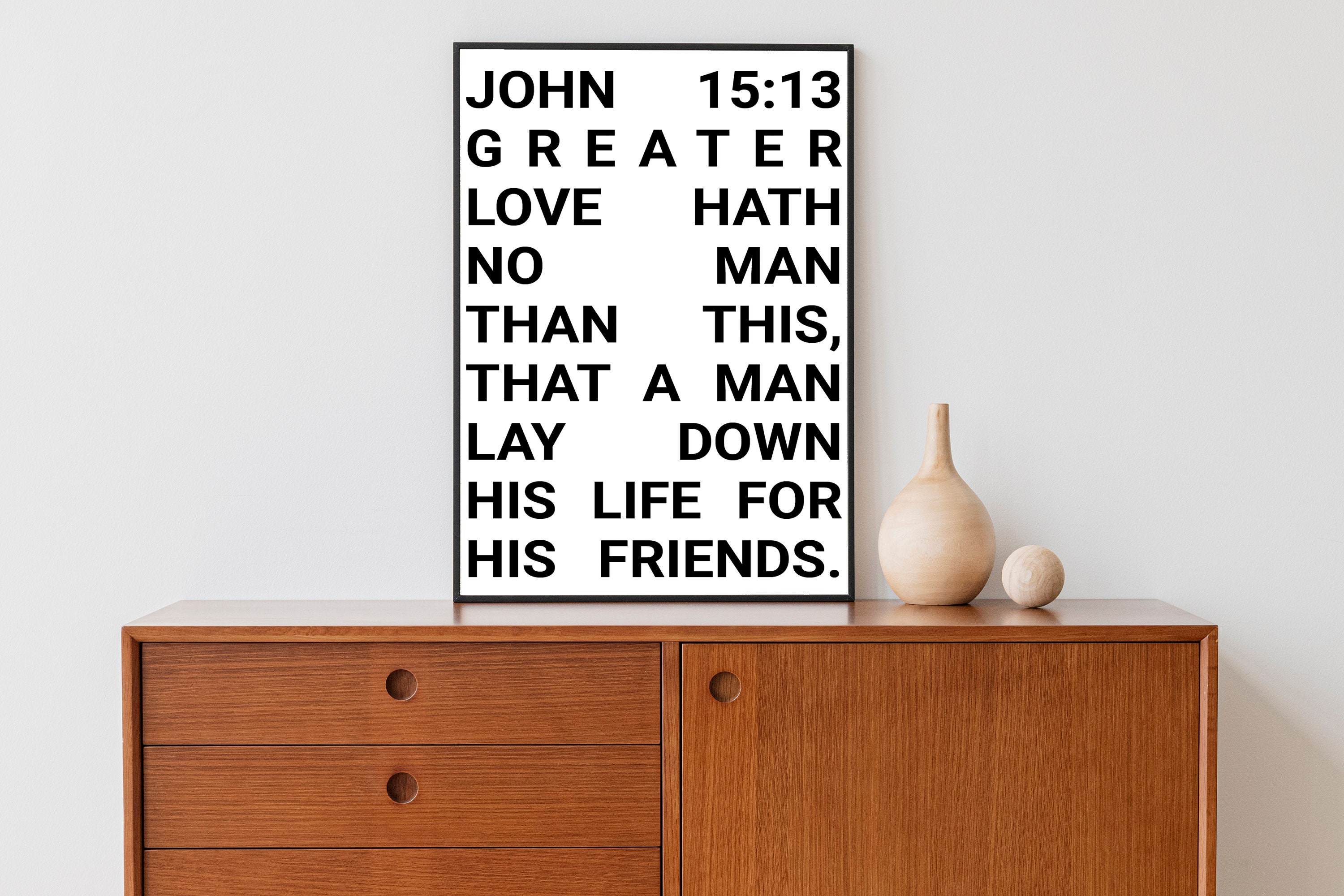 Printable Bible Verse 'john 15:13' Wall Art 5 Different Poster Sizes ...