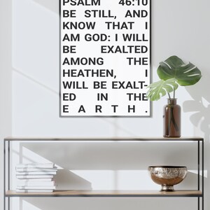 Printable Bible Verse 'psalm 46:10' Wall Art - 5 Different Poster Sizes ...