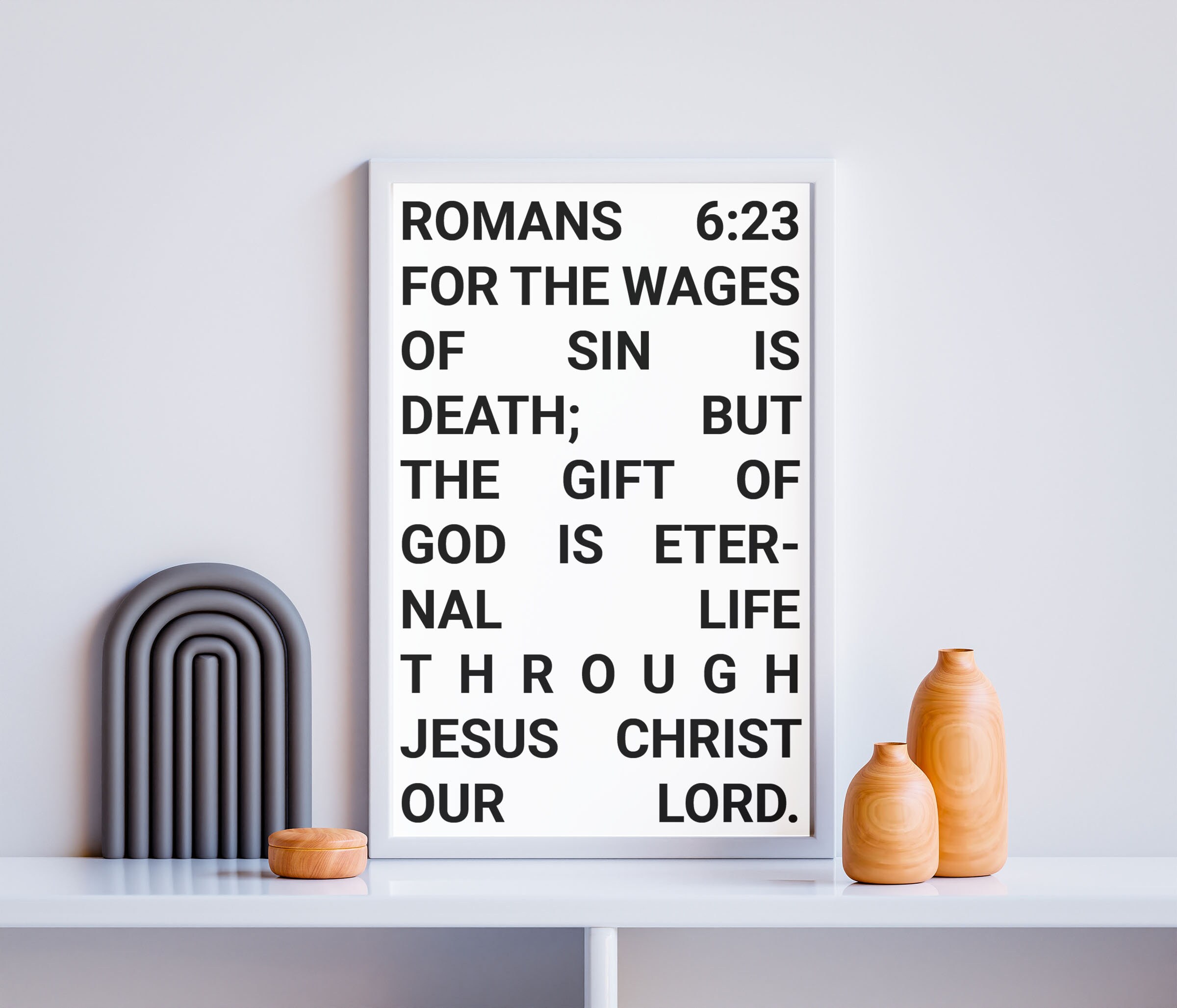 Printable Bible Verse 'romans 6:23' Wall Art 5 Different Poster Sizes ...