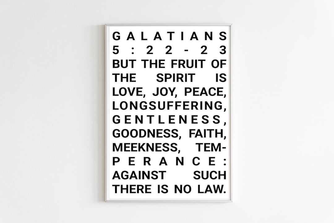 Printable Bible Verse 'galatians 5:22-23' Wall Art - 5 Different Poster ...