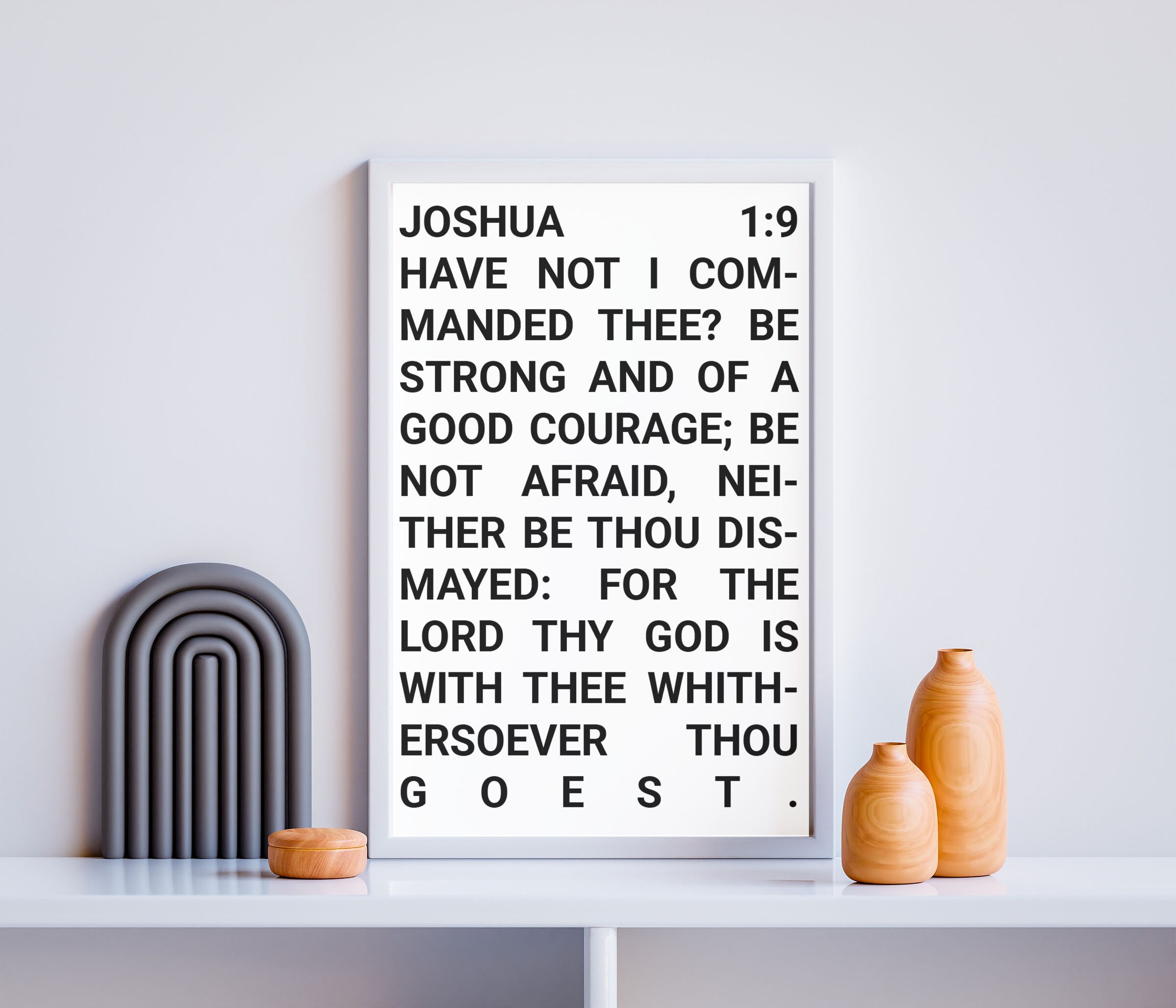 Printable Bible Verse 'joshua 1:9' Wall Art - 5 Different Poster Sizes ...