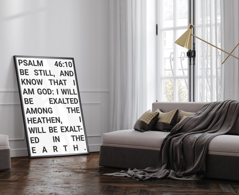 Printable Bible Verse 'psalm 46:10' Wall Art - 5 Different Poster Sizes ...