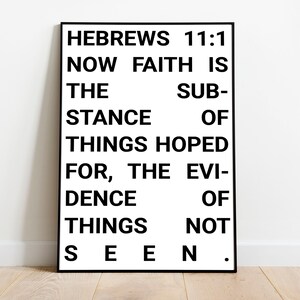 Printable Bible Verse 'hebrews 11:1' Wall Art - 5 Different Poster ...